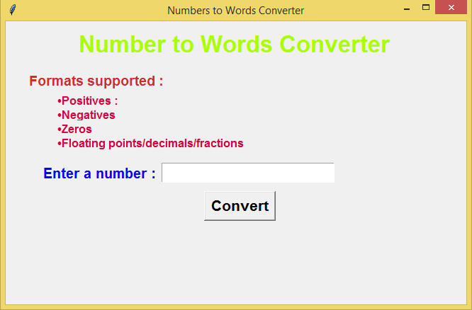 Number To Words Converter App Using Tkinter In Python With Source Code Sourcecodester